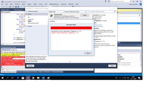C Pagedlistmvc 450 Wont Install Nuget Manager Not Working