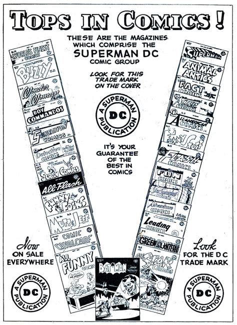 Dc Titles Promo Ad 1946 Dc Comic Strip Dc Comics Calculator Vintage Newspaper Comic Strips