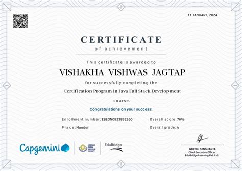Vishakha Jagtap On Linkedin Fullstackjava Javadevelopment Continuouslearning Edubridge