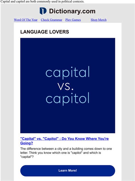 Dictionary Com Capital Vs Capitol Do You Know The Difference Milled