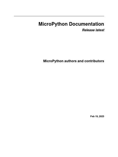 Micropython Docs Pdf Computer Science Software Engineering