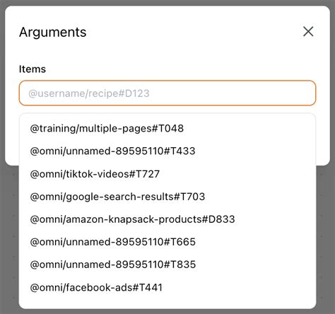 Set Arguments Tapicker