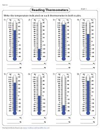 Reading Thermometer Worksheet Reading Thermometers A Printable From