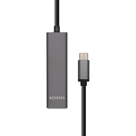 A Hub Usb Usb C Usb C Macho A Xtipo A Hembra Gris Cm Aisens