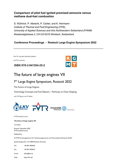 Pdf Comparison Of Pilot Fuel Ignited Premixed Ammonia Versus Methane Dual Fuel Combustion
