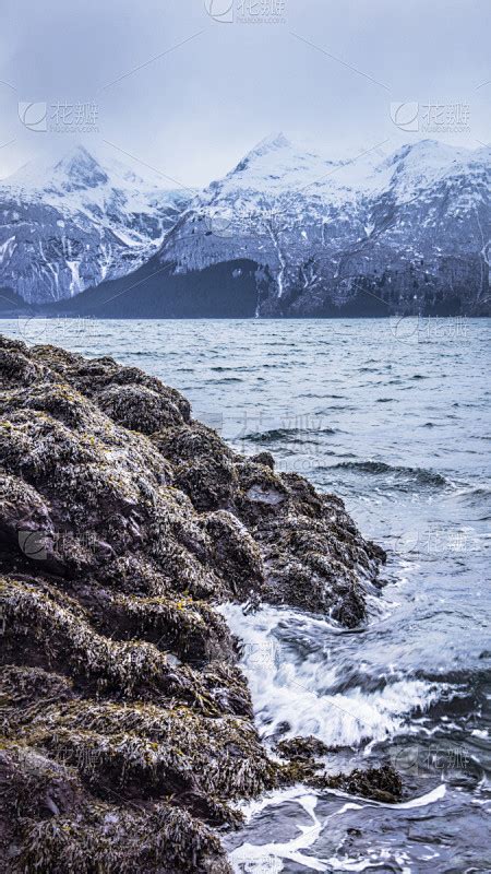海洋俄克拉何马狭地海恩司阿拉斯加东南半岛自然垂直画幅暴风雨灰色地形岩石