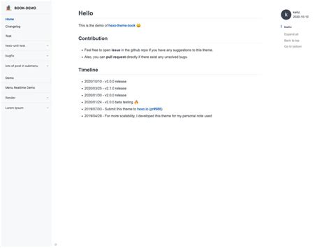 Hexo Theme Book By Kaiiiz A Hexo Template Built At Lightspeed