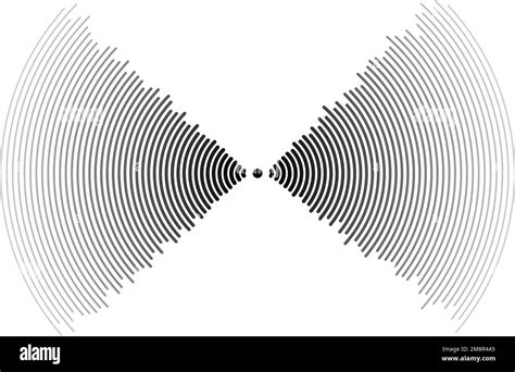 Sound Wave Signal Radio Or Music Audio Concept Epicentre Or Radar Icon Radial Signal Or