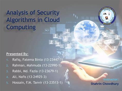 Analysis Of Security Algorithms In Cloud Computing Autosaved Ppt