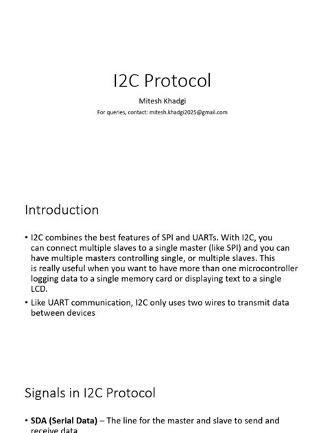 I2c Protocol Pdf Computer Data Computer Science