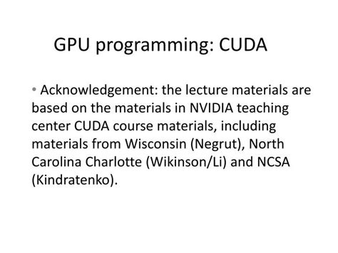 PPT GPU Programming CUDA PowerPoint Presentation Free Download ID 2229099