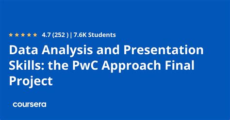 Data Analysis And Presentation Skills The Pwc Approach Final Project