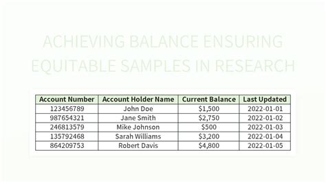 Free Balance Samples Templates For Google Sheets And Microsoft Excel Slidesdocs