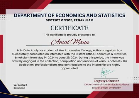 Internship Dataanalytics Economics Statistics Ecostat Amal Manu