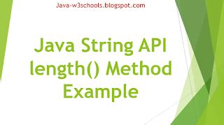 Java String API Length Method Example JavaProgramTo
