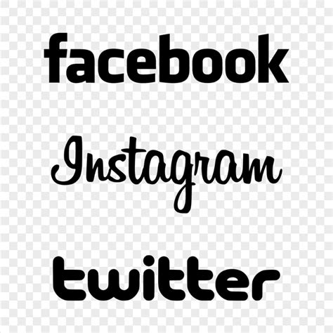 Facebook Twitter Instagram Logo Black Social Media Icons On White