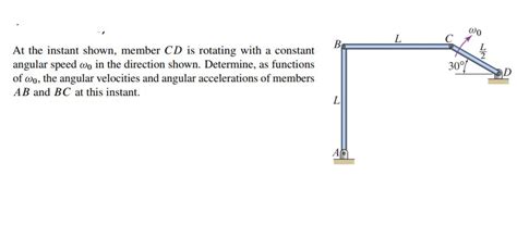 solved at the instant shown member cd is rotating with a