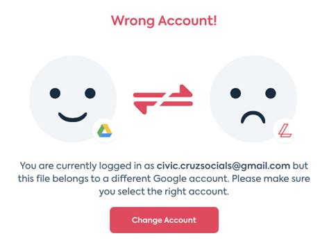 why am i getting the error message wrong account