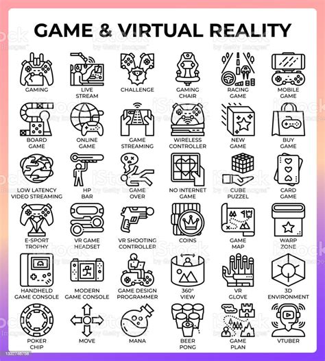 Game And Virtual Reality Icon Set Stock Illustration - Download Image Now - Buying, Coin ...