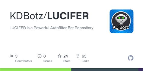 Github Kdbotzlucifer Lucifer Is A Powerful Autofilter Bot Repository