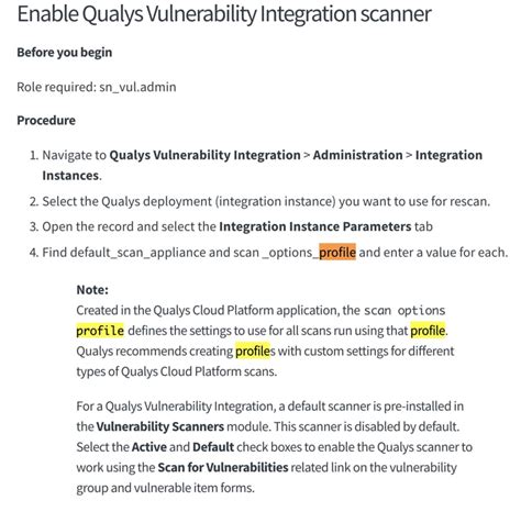 Solved Error No Scan Options Profile Defined Provide A Servicenow Community