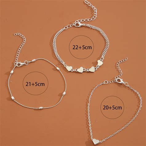 Badu Bg Обикновено сърце Женски глезени Боси крака Сандали с плетене на една кука Крака Бижута