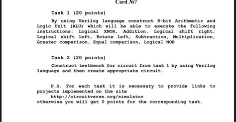 Solved Task Points By Using Verilog Language Chegg