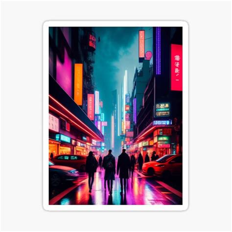 Neon Cyberpunk Tokyo Nights Sticker For Sale By Basunat Redbubble