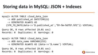 MySQL Flexible Schema And JSON For Internet Of Things PPT