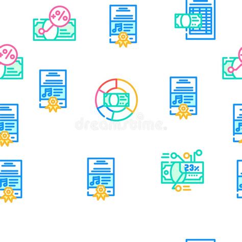 Asset Management Digital Business Vector Seamless Pattern Stock