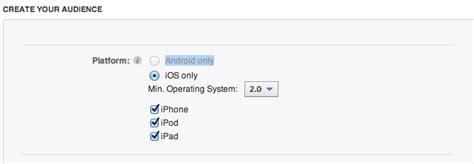 facebook publishing installs can t select android only audience