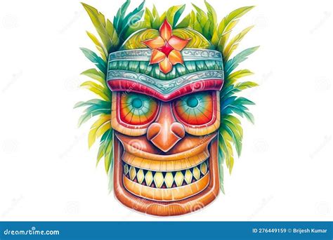 Tiki Masks And Wooden Totems Showcases The Traditional Hawaiian And