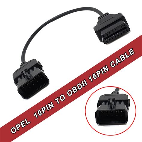 Opel Cable Adapter Connector 10 Pin OBD To OBD2 Female OP COM TECH2 TECH Scanner In Car