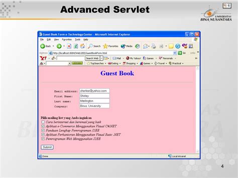 Ppt Pertemuan 11 Aplikasi Web Dengan Servlet Dan Jsp Powerpoint