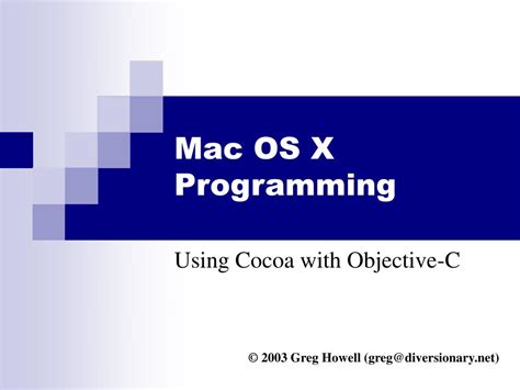 Ppt Mac Os X Programming Powerpoint Presentation Free Download Id