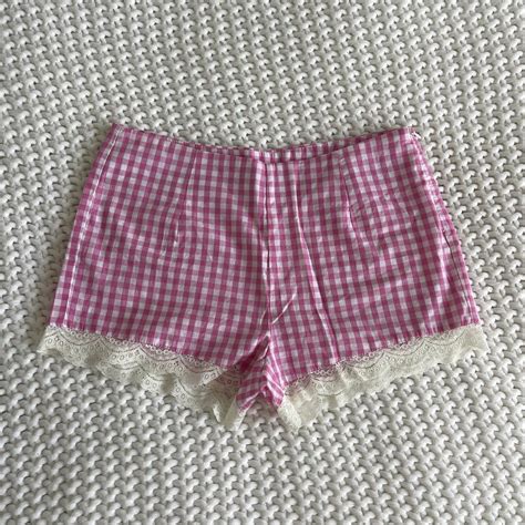 Dollskill Gingham Lace Shorts Super Cute Hardly Worn Depop