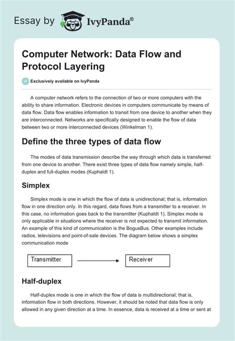 Computer Network Data Flow And Protocol Layering Words Essay Example