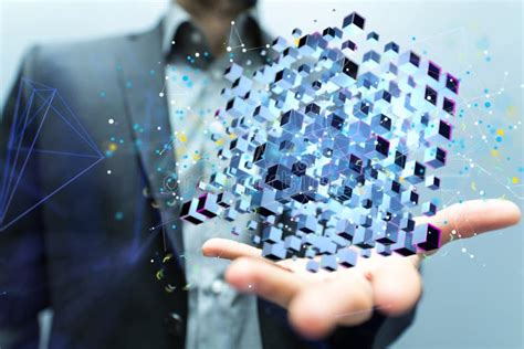 3d Rendering Of Data Internet Infrastructure Concept Floating On A Man