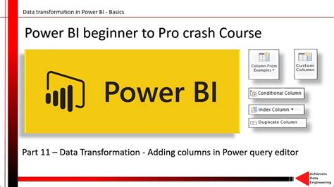 11 Data Transformation Adding Columns In Power Bi Query Editor Youtube
