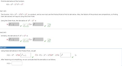 solved find the derivative of the function h t t4