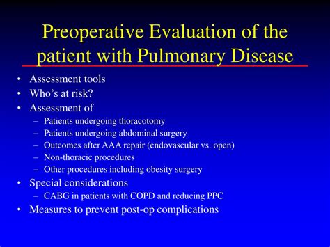 Ppt Preoperative Evaluation Of The Patient With Pulmonary Disease