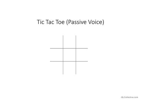 Tic Tac Toe Game Passive Voice Gen English Esl Powerpoints