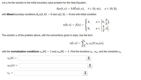 solved let u be the solution to the initial boundary value