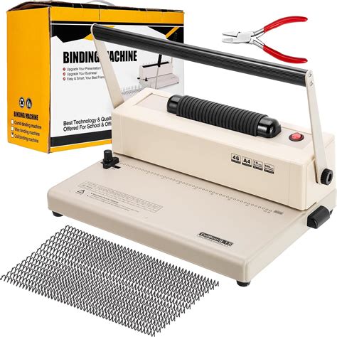 Powlab Spiral Coil Binding Machine With Electric Inserter 15 Sheet Punch Capacity For Ltra4