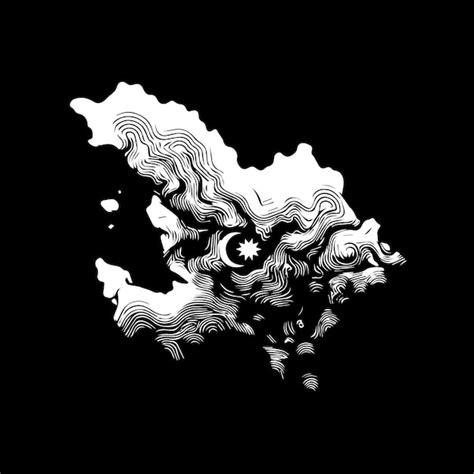 아제르바이잔 지도 터 프리미엄 벡터