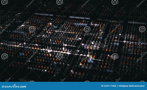 Advance Data Matrix Cyber Environment Display Stock Illustration