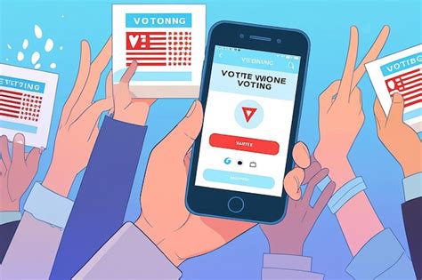 Smartphone Voting Online Voting System Election Vector Hand Holding Phone Premium Ai Generated