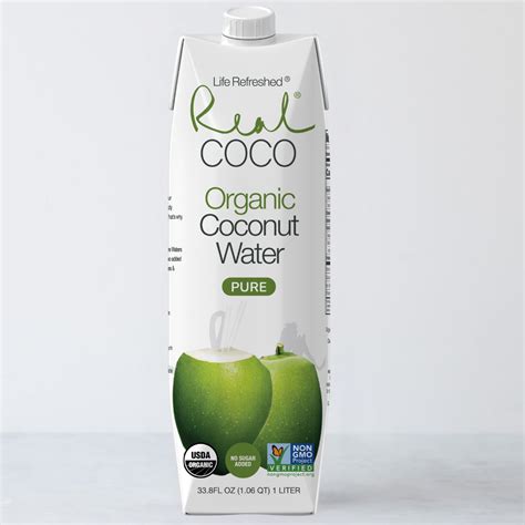 Organic Pure Coconut Water 1l 6 Pack Life Refreshed Brands Real