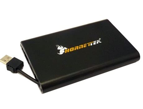 HornetTek 400GB Travel Plus 2 5 USB Portable External Hard Drive W Built In USB 2 0 Cable Retail