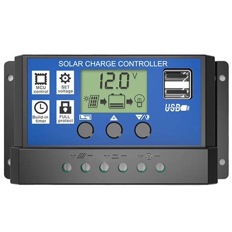 PWM A Solar Charge Controller V V LCD Display Dual USB Solar Panel Charge Regulator